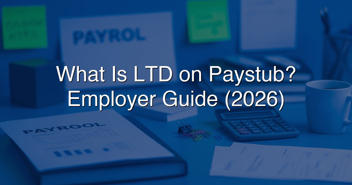 What Is LTD on Paystub? Employer Guide (2026)